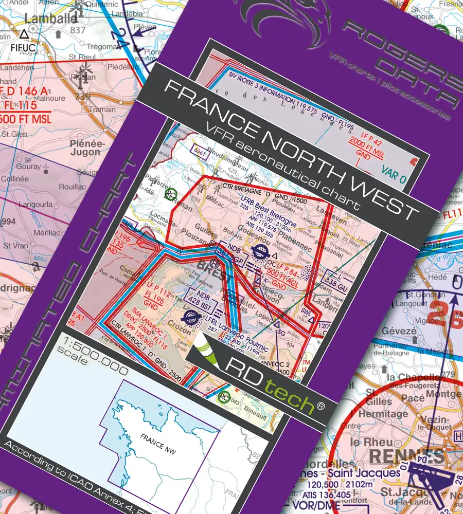 France North West VFR ICAO Chart 2026 | Aeronautical Chart